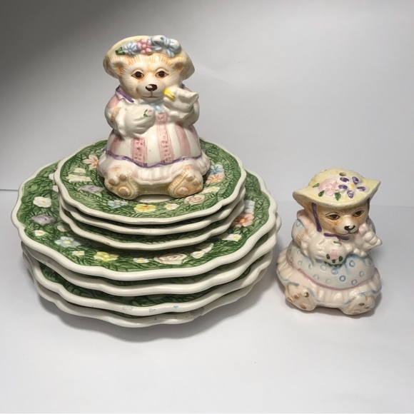 Other | 9 Piece Vintage Alton Country Cottage Bears Miniature Tea Party ...